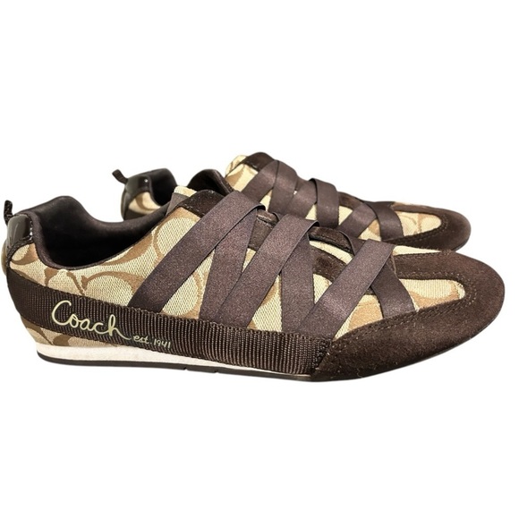 Coach | Shoes | Coach Harmonie Signature Khaki Bronze Brown Slip On ...